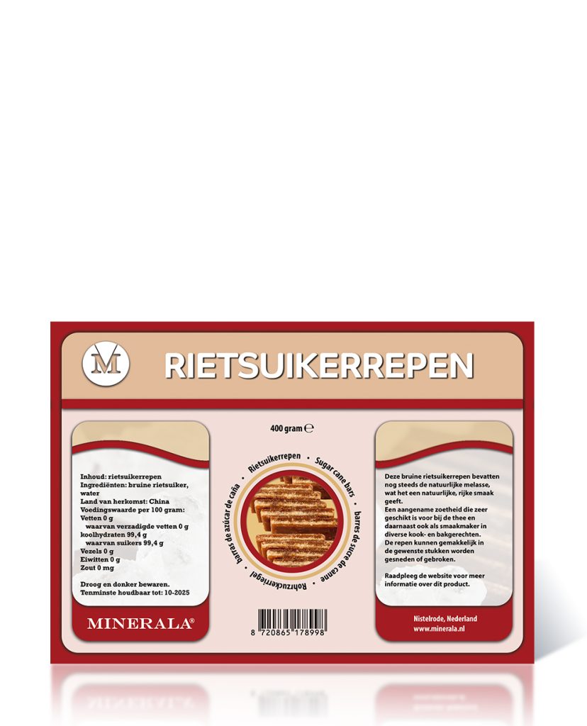 Rietsuiker repen - 400 gram - Minerala Botanicals